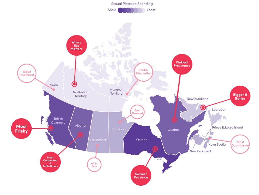 Canada Sex Map 2023 Sex Toy Spending By Province Sex Tech News